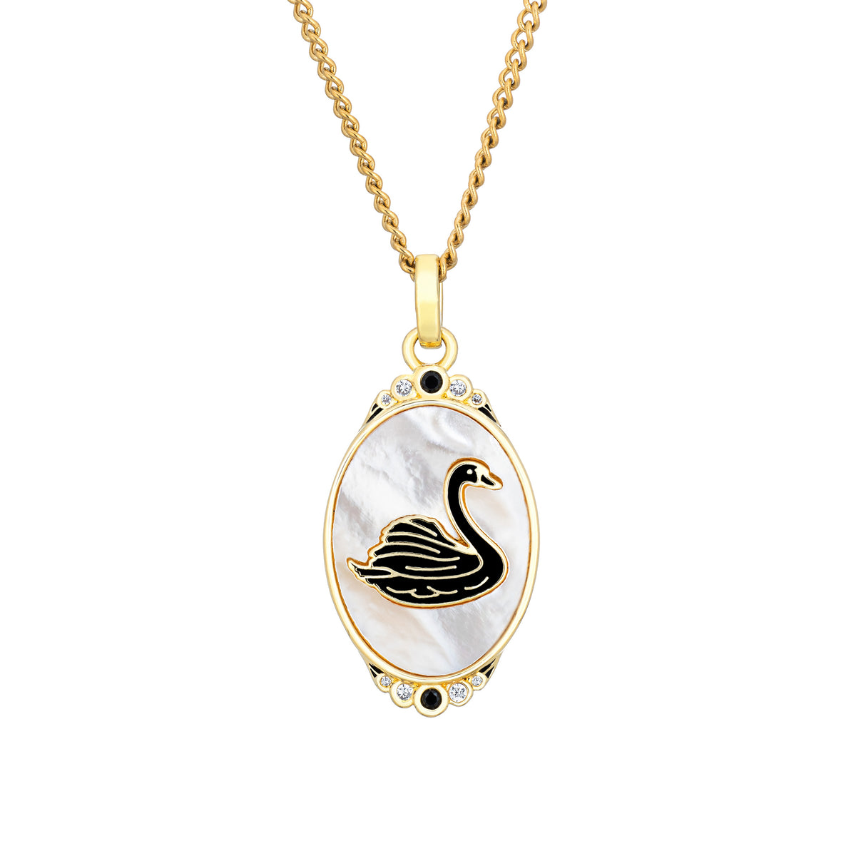 Little Rooms Black Swan Necklace