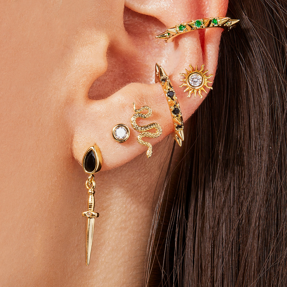 Little Rooms 14K Dagger Stud Earring