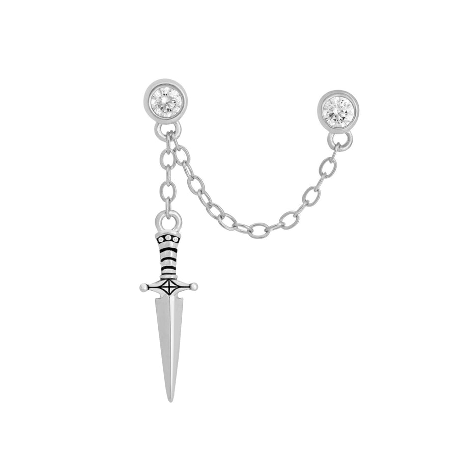 Dagger Double Stud Chain Earring – Little Rooms