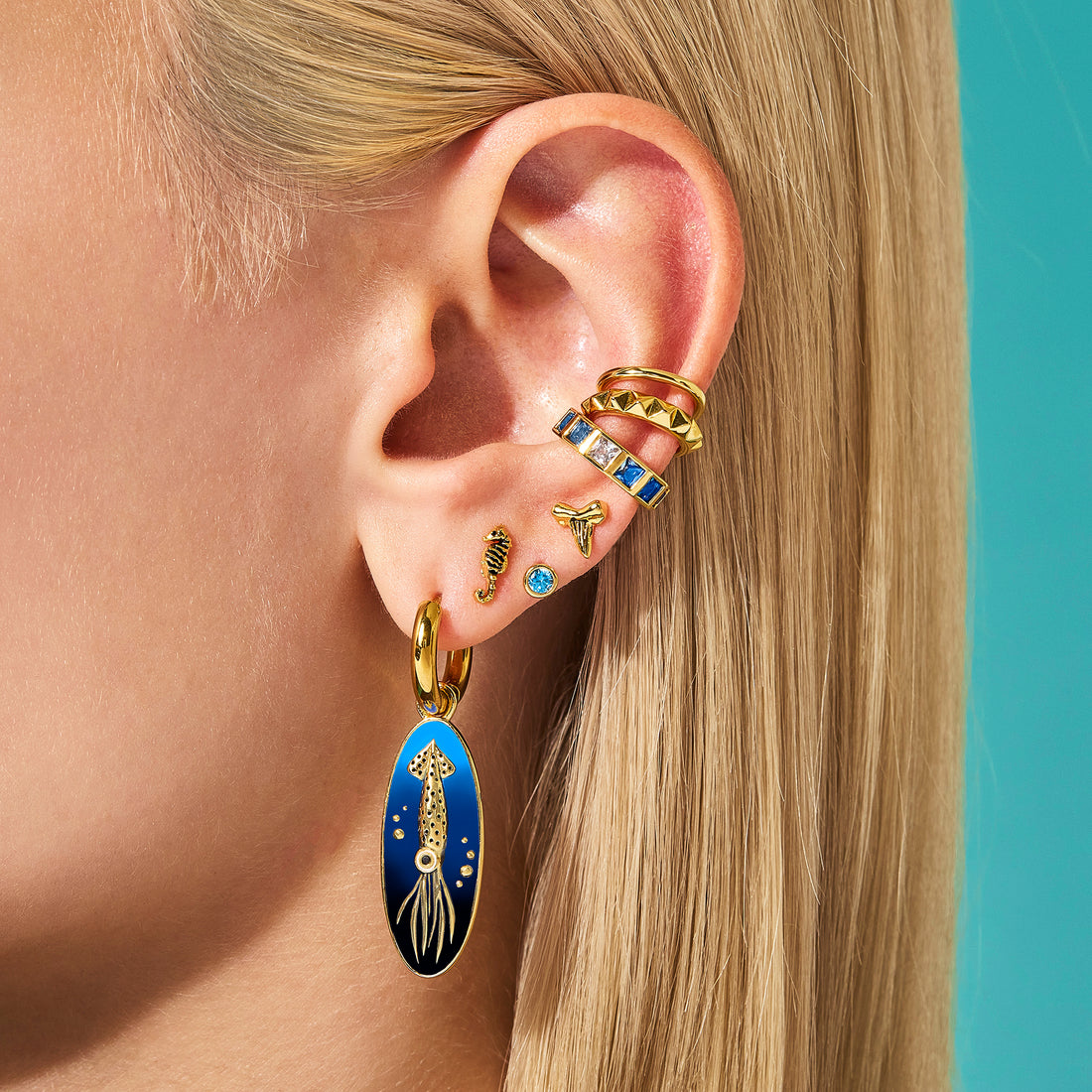 Little Rooms Elara Aqua Stud Earrings