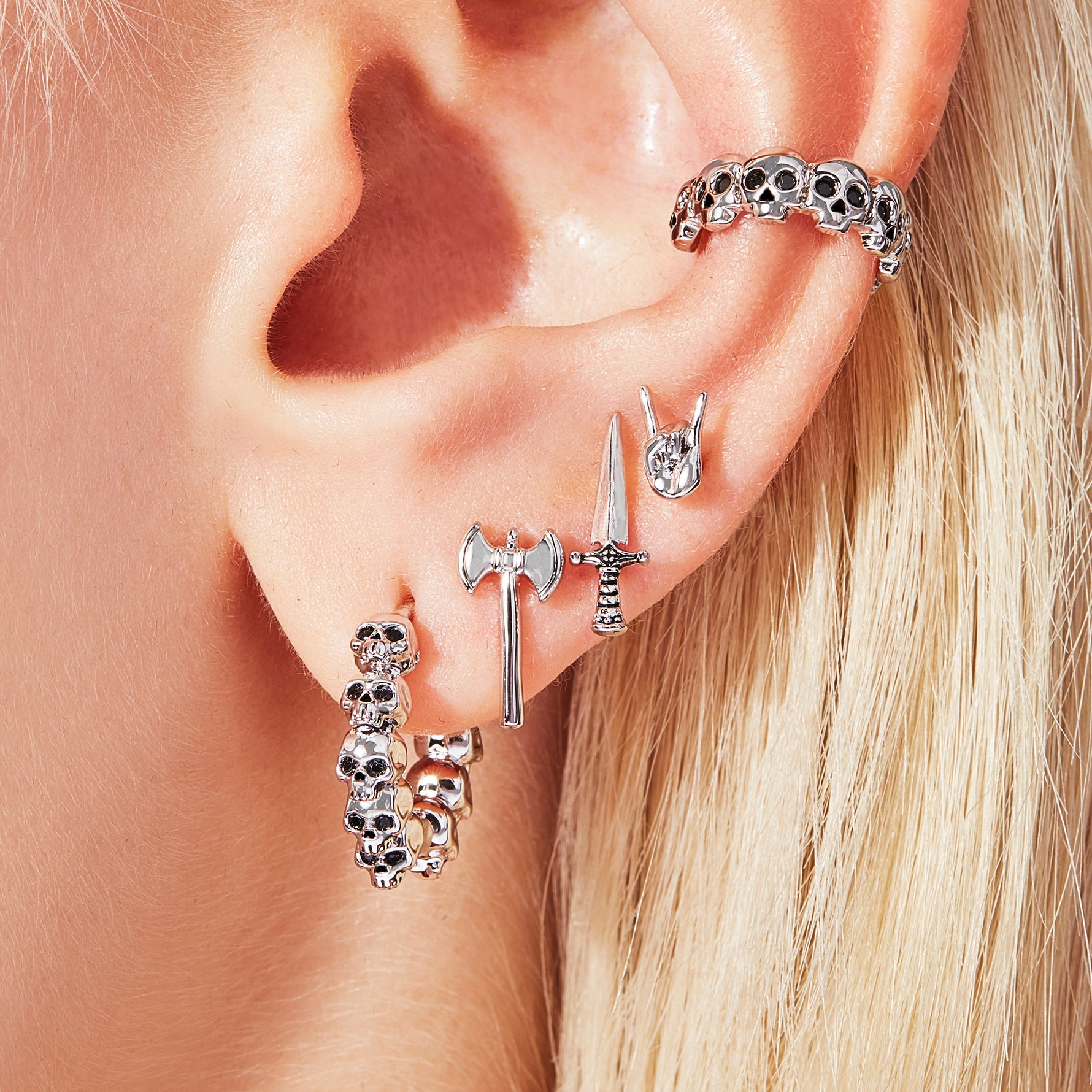 Little Rooms Skull Hoop Earrings