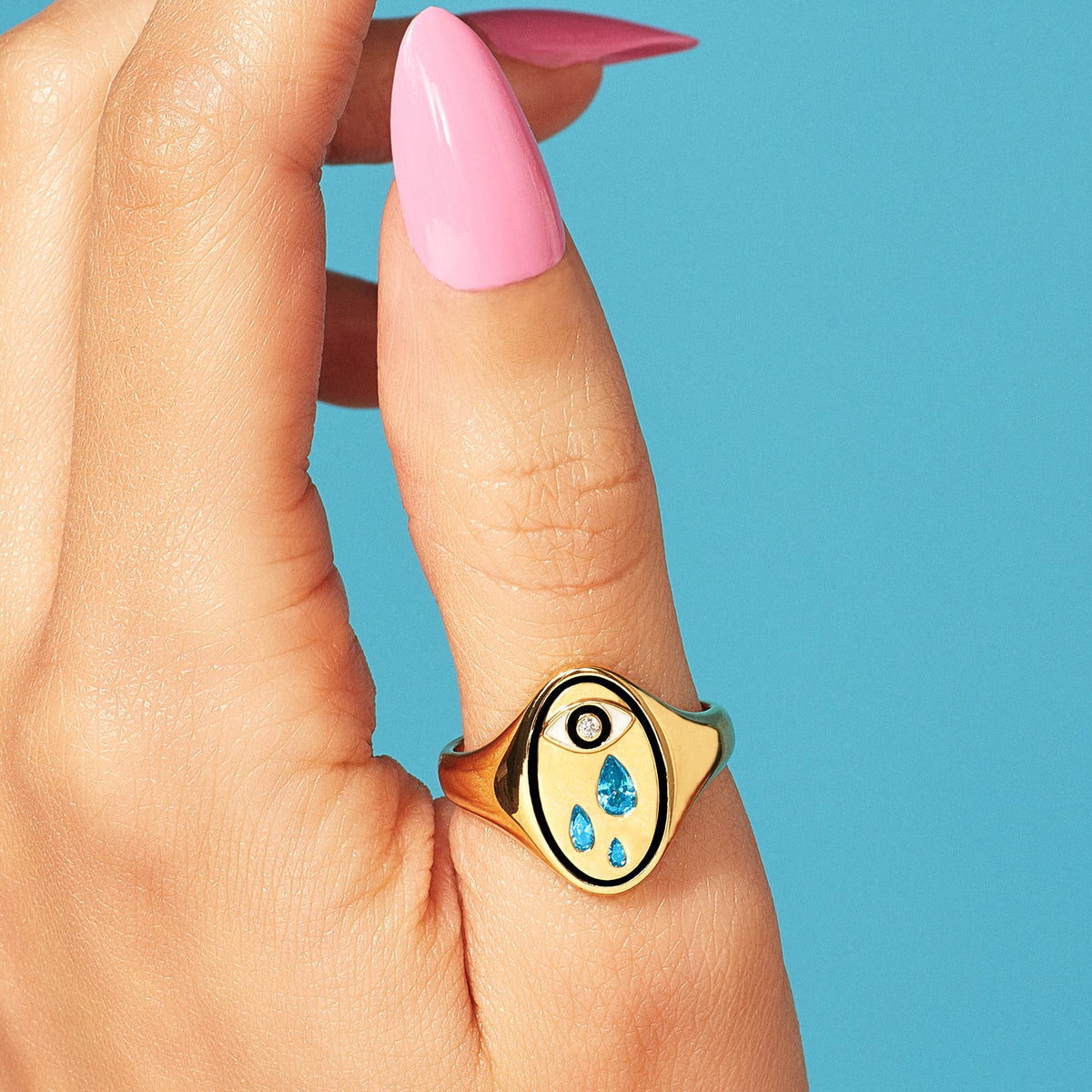 Little Rooms Cry Baby Signet Ring